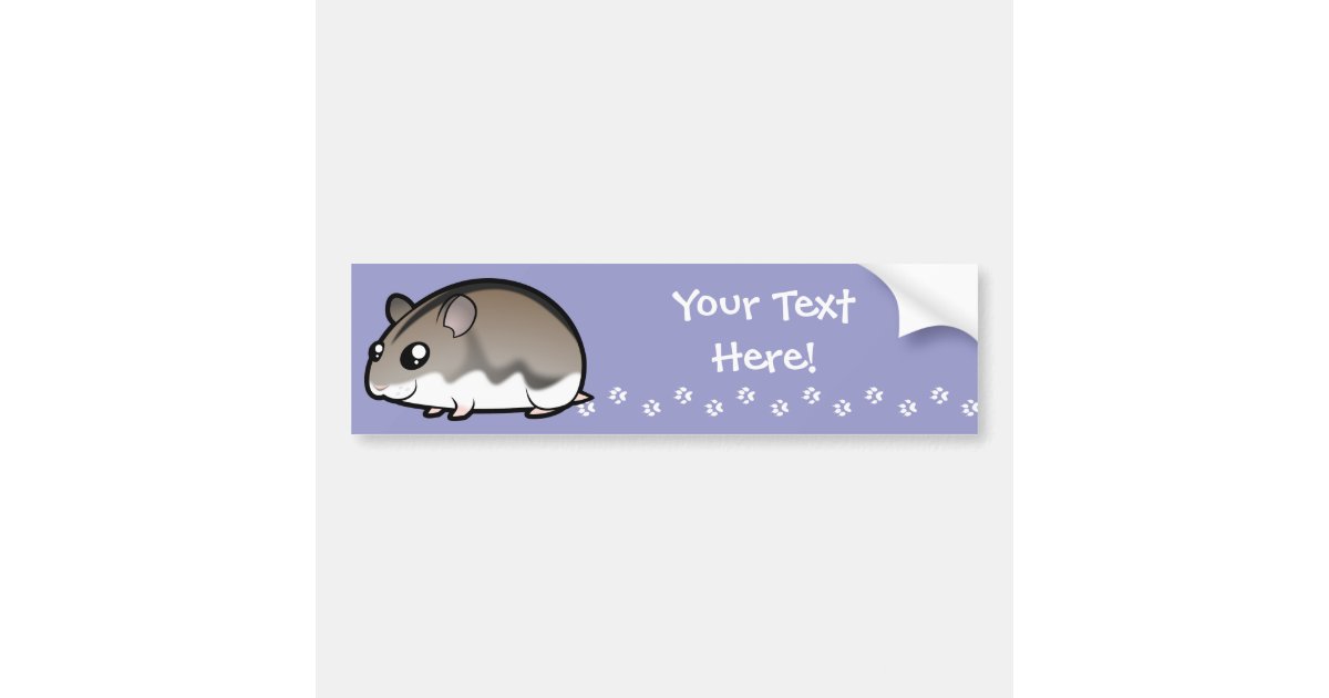 Cartoon Dwarf Hamster Bumper Sticker | Zazzle