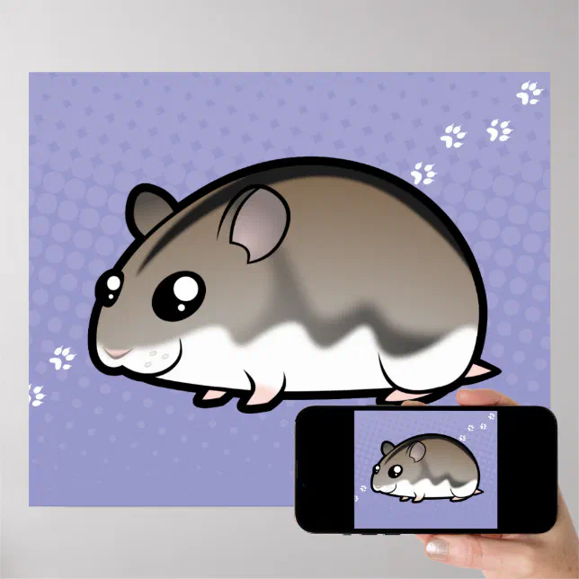 Cartoon Dwarf Hamster Poster | Zazzle