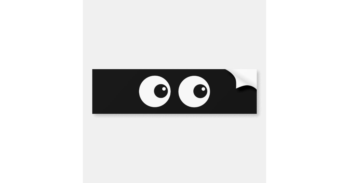 Cartoon Eyes Bumper Sticker | Zazzle