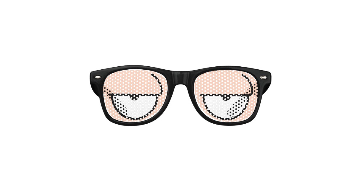 Cartoon Eyes Sleepy Skin Light Sunglasses | Zazzle