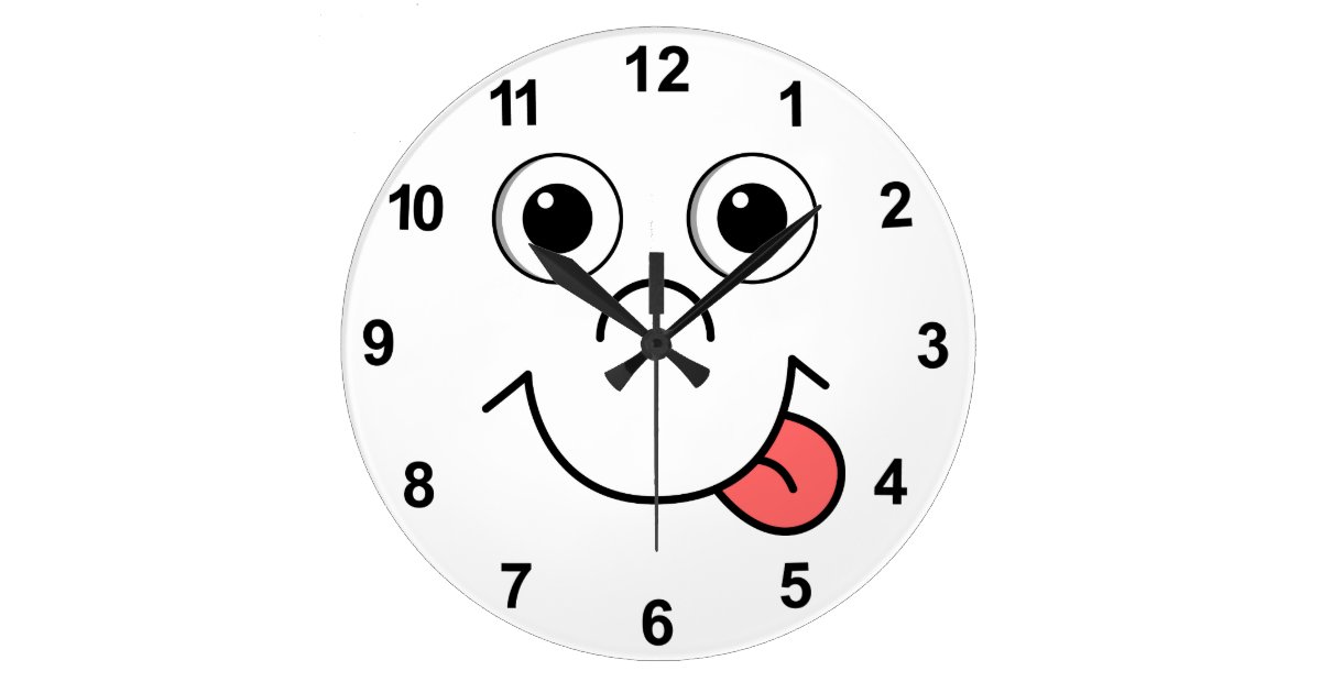 Cartoon face large clock | Zazzle.com