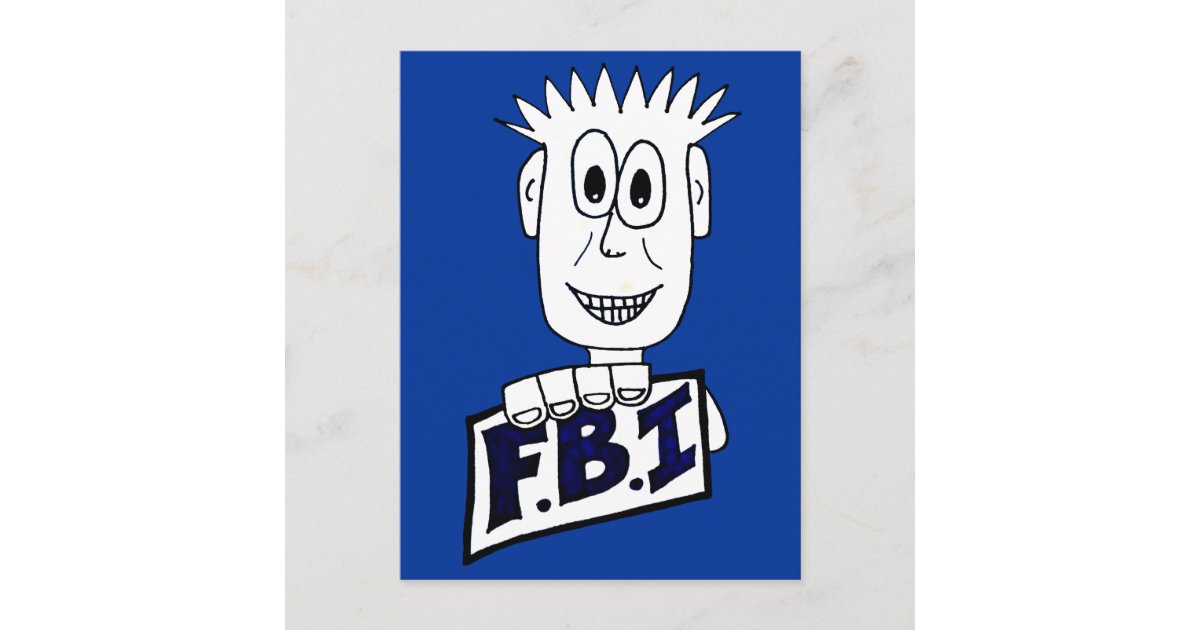 Cartoon FBI Agent Postcard | Zazzle
