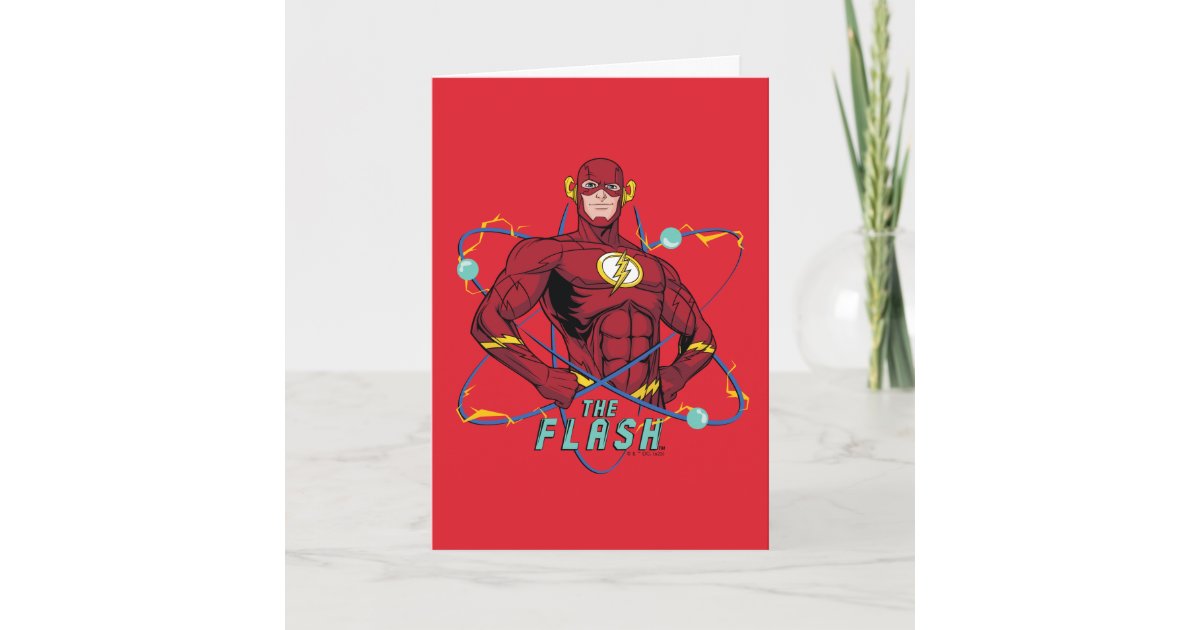 Cartoon Flash Atomic Graphic Card | Zazzle
