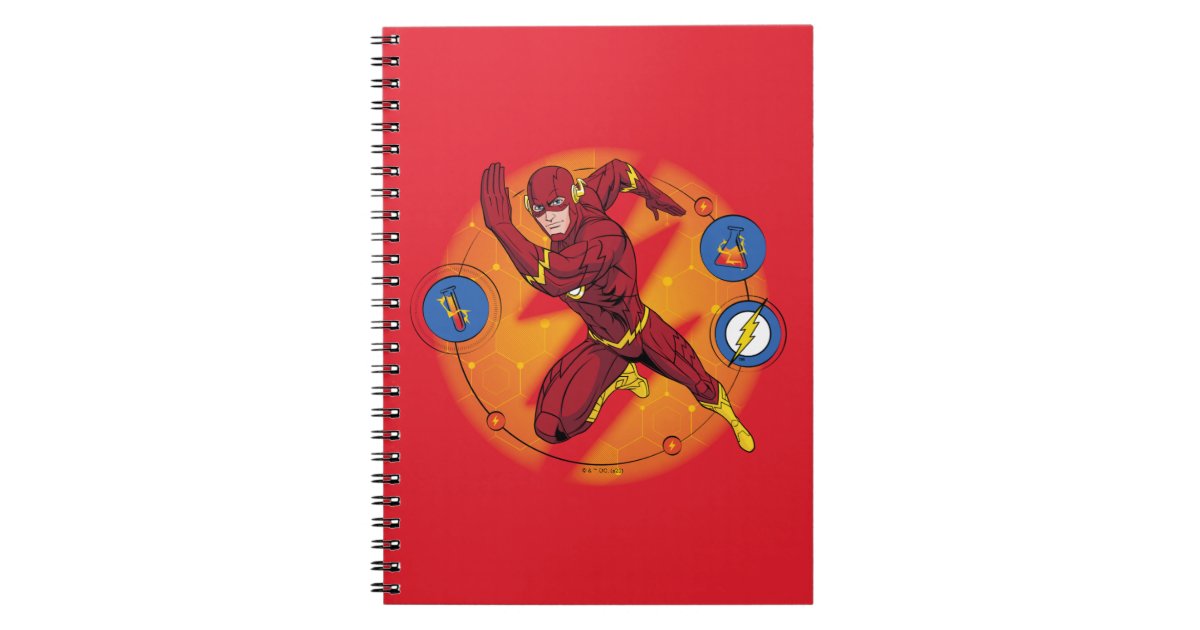Cartoon Flash Laboratory Running Graphic Notebook | Zazzle