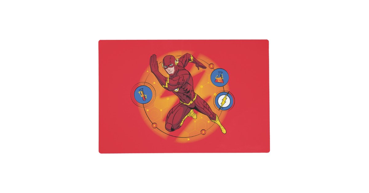 Cartoon Flash Laboratory Running Graphic Placemat | Zazzle