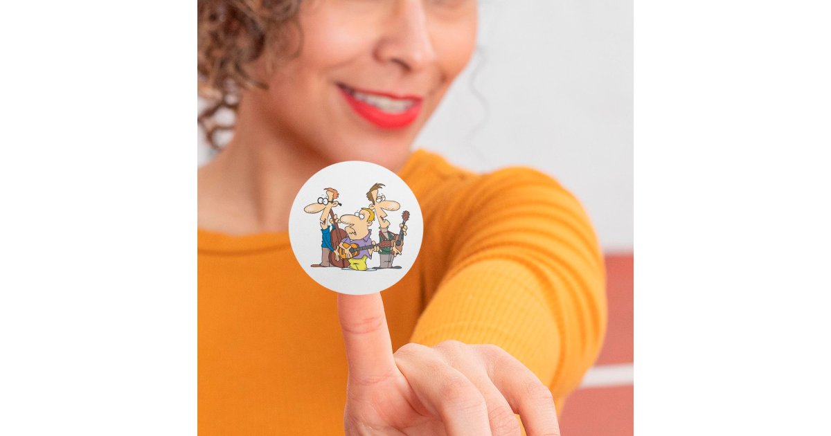 Cartoon Folk Trio Stickers | Zazzle