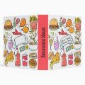 Cartoon Foods Restaurant Take out Menu Binder | Zazzle