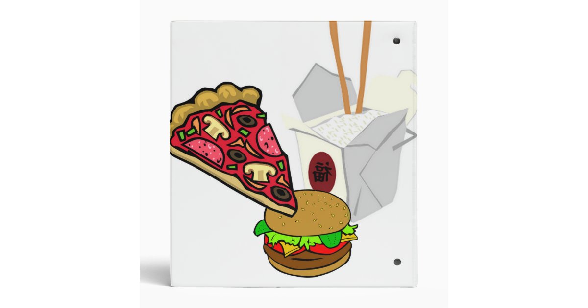 Cartoon Foods Take out Menu Binder | Zazzle