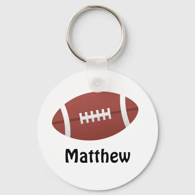 Cartoon football personalized name custom keychain | Zazzle