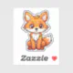 Cartoon fox illustration sticker | Zazzle