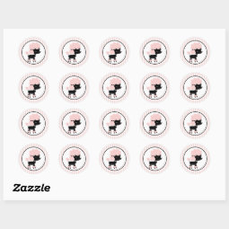 Cartoon French Poodle Classic Round Sticker | Zazzle