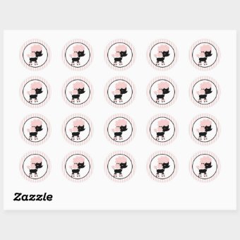 Cartoon French Poodle Classic Round Sticker | Zazzle