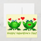 Cartoon Frogs Hearts Card Hoppy Valentines Day | Zazzle