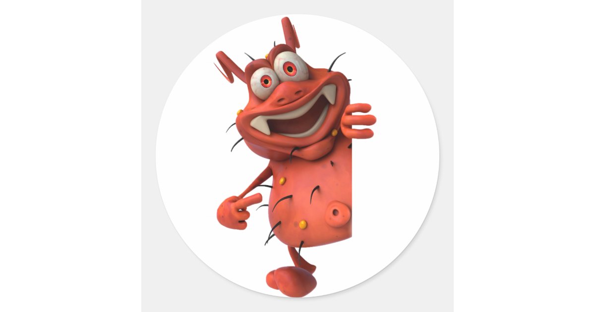 Cartoon Germ Stickers | Zazzle