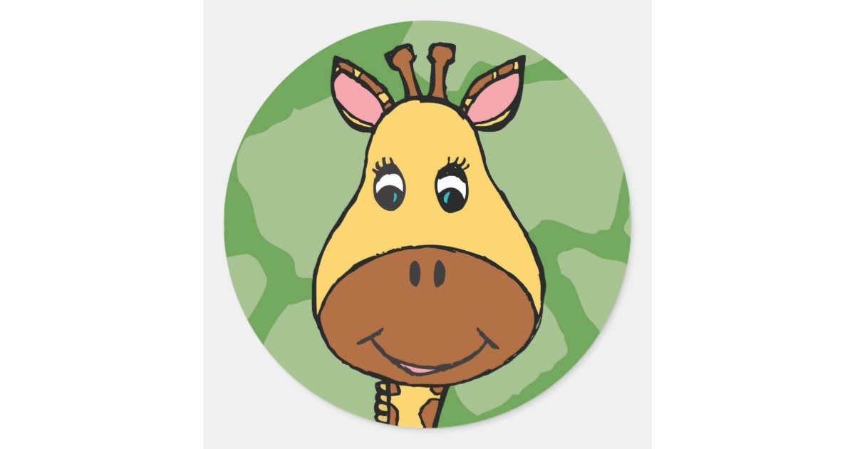 Cartoon Giraffe Stickers - Zoo Animals | Zazzle