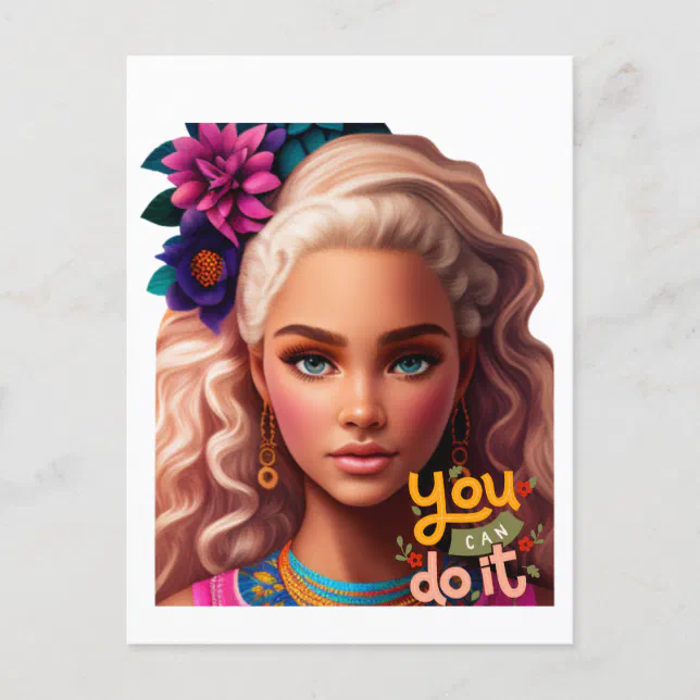 cartoon girl postcard | Zazzle