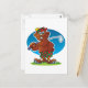 Cartoon Gopher Golfing Postcard | Zazzle