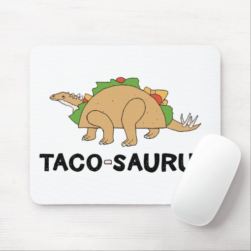 Cartoon Hand Drawn Taco Dinosaur Tacosaurus Rex Mouse Pad | Zazzle