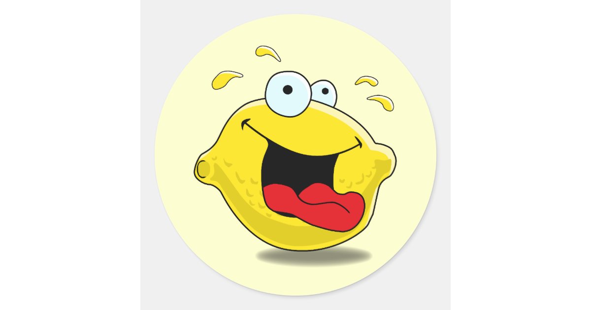 Cartoon Happy Lemon Sticker | Zazzle