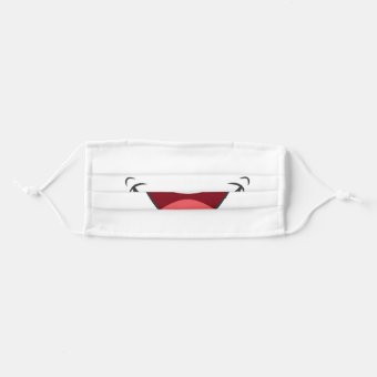 Cartoon Happy Smile Mouth Adult Cloth Face Mask | Zazzle