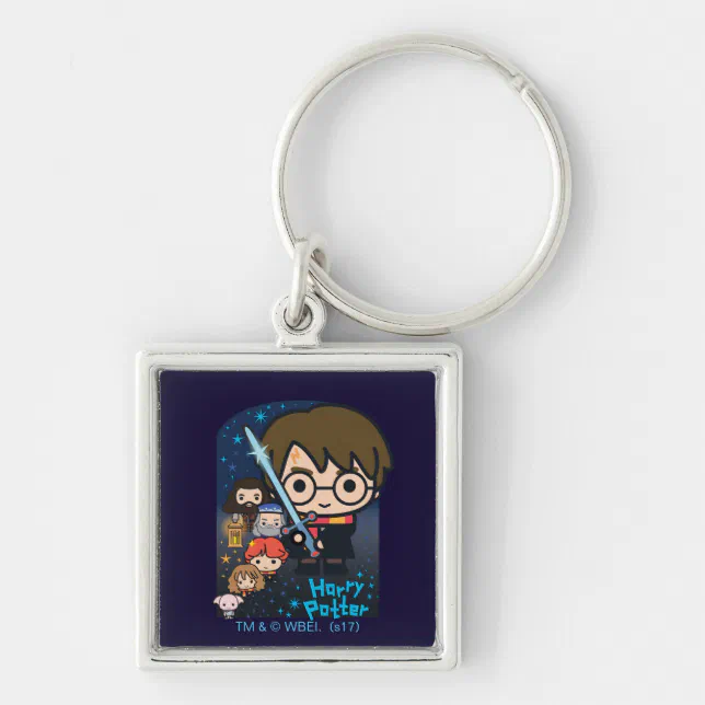 Cartoon Harry Potter Chamber of Secrets Graphic Keychain | Zazzle