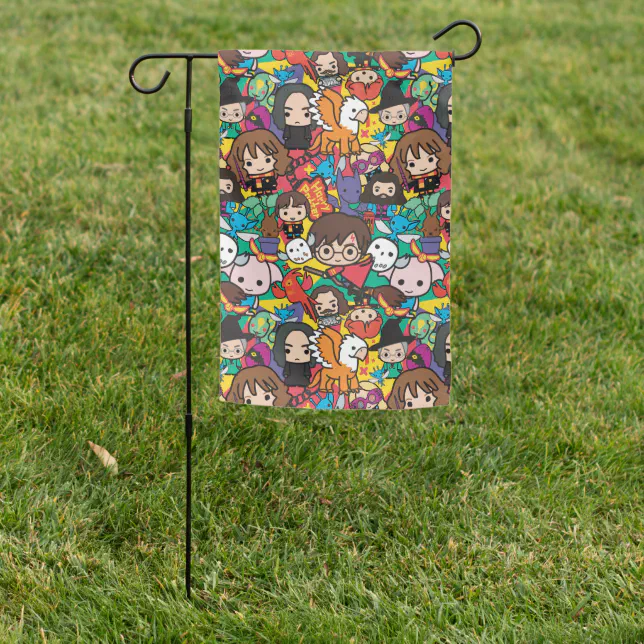 Cartoon Harry Potter Character Toss Pattern Garden Flag | Zazzle