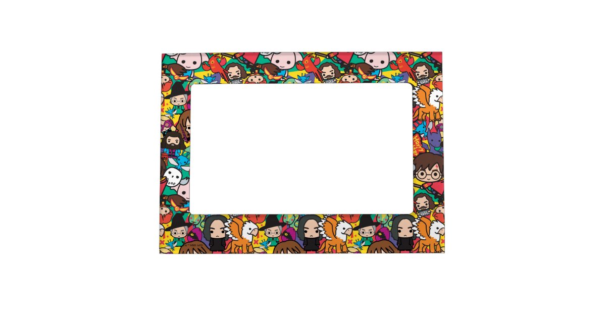 Cartoon Harry Potter Character Toss Pattern Magnetic Frame | Zazzle