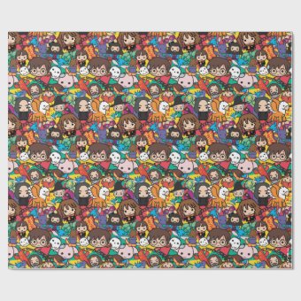 Cartoon Harry Potter Character Toss Pattern Wrapping Paper | Zazzle