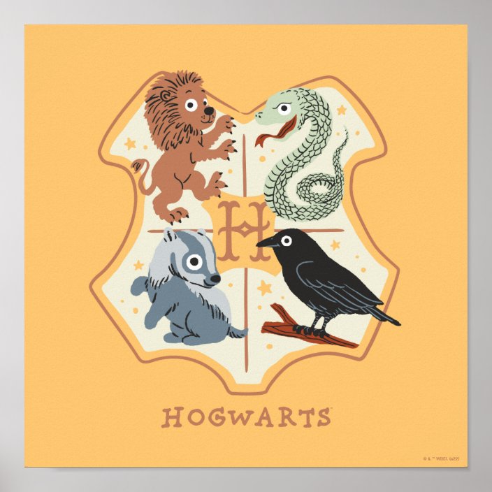 Cartoon Hogwarts Crest Poster | Zazzle.com
