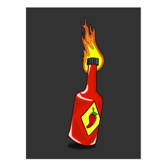 Cartoon Hot Sauce Postcard | Zazzle.com
