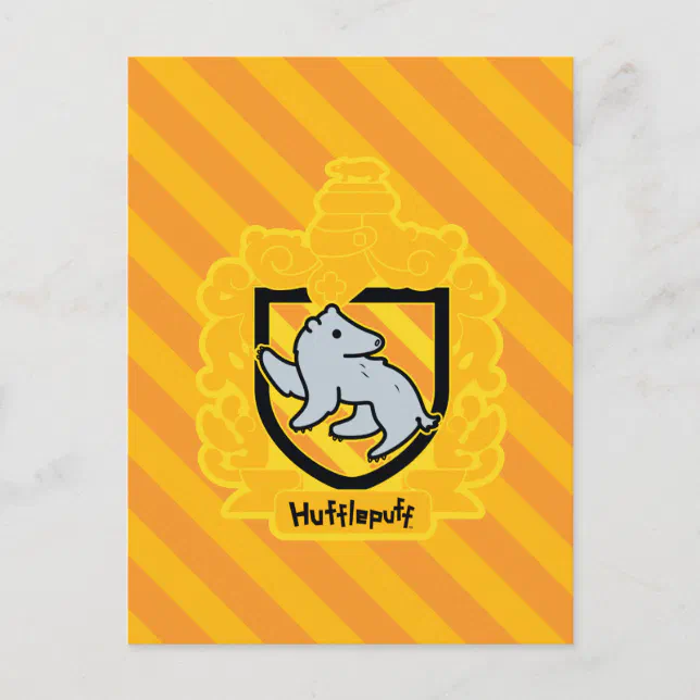 Cartoon Hufflepuff Crest Postcard | Zazzle