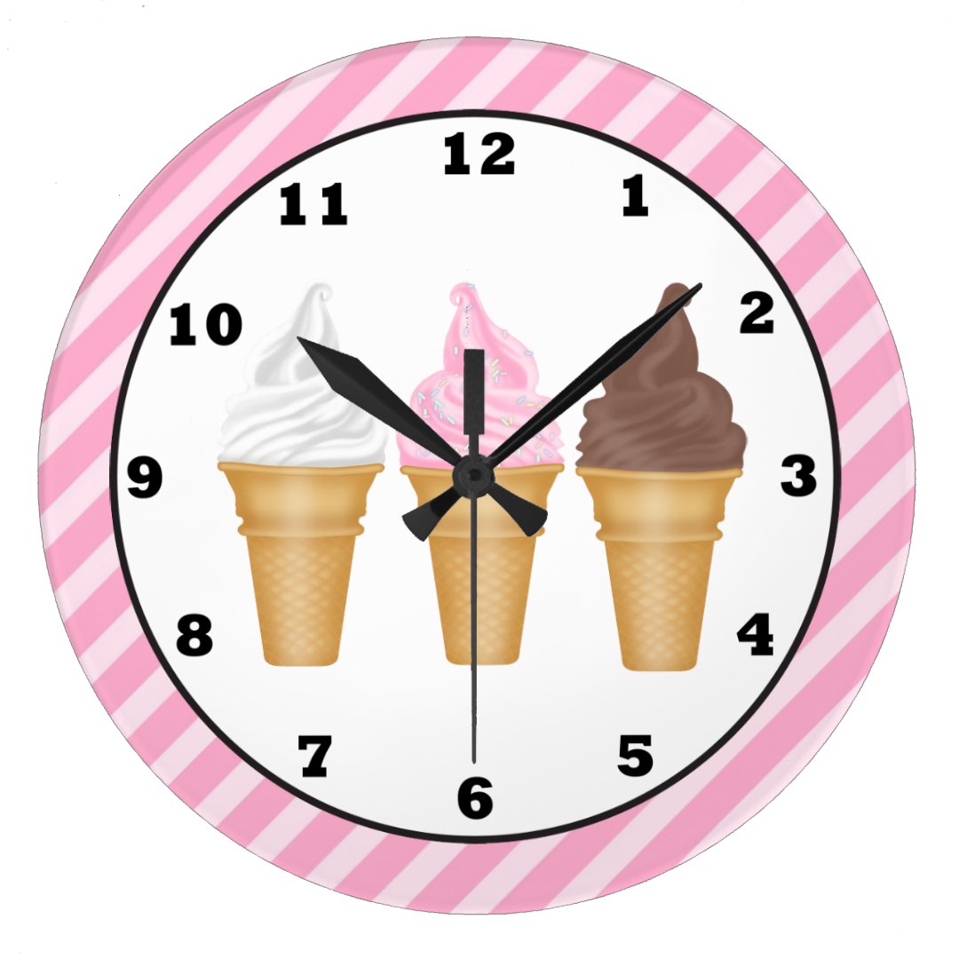 Cartoon Ice Cream wall clock | Zazzle