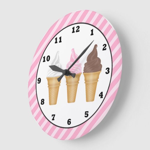 Cartoon Ice Cream wall clock | Zazzle