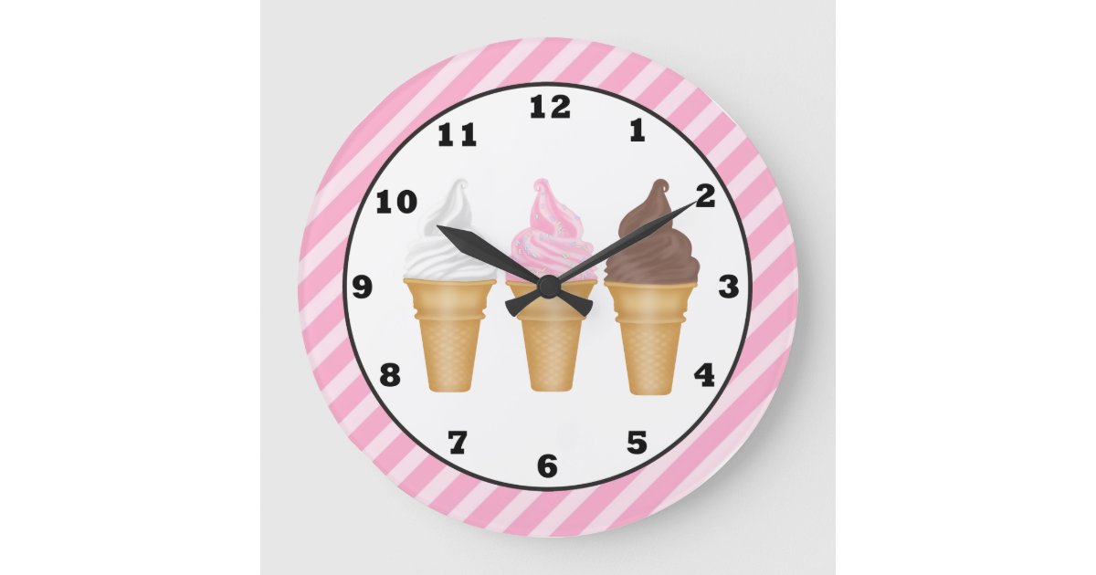 Cartoon Ice Cream wall clock | Zazzle