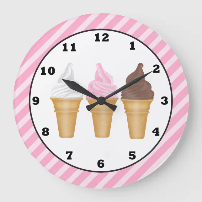 Cartoon Ice Cream wall clock | Zazzle