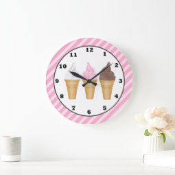 Cartoon Ice Cream wall clock | Zazzle