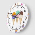 Cartoon Ice Cream wall clock | Zazzle