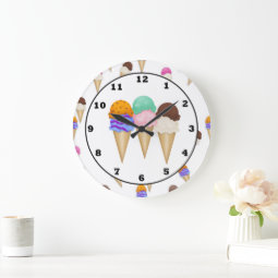 Cartoon Ice Cream wall clock | Zazzle