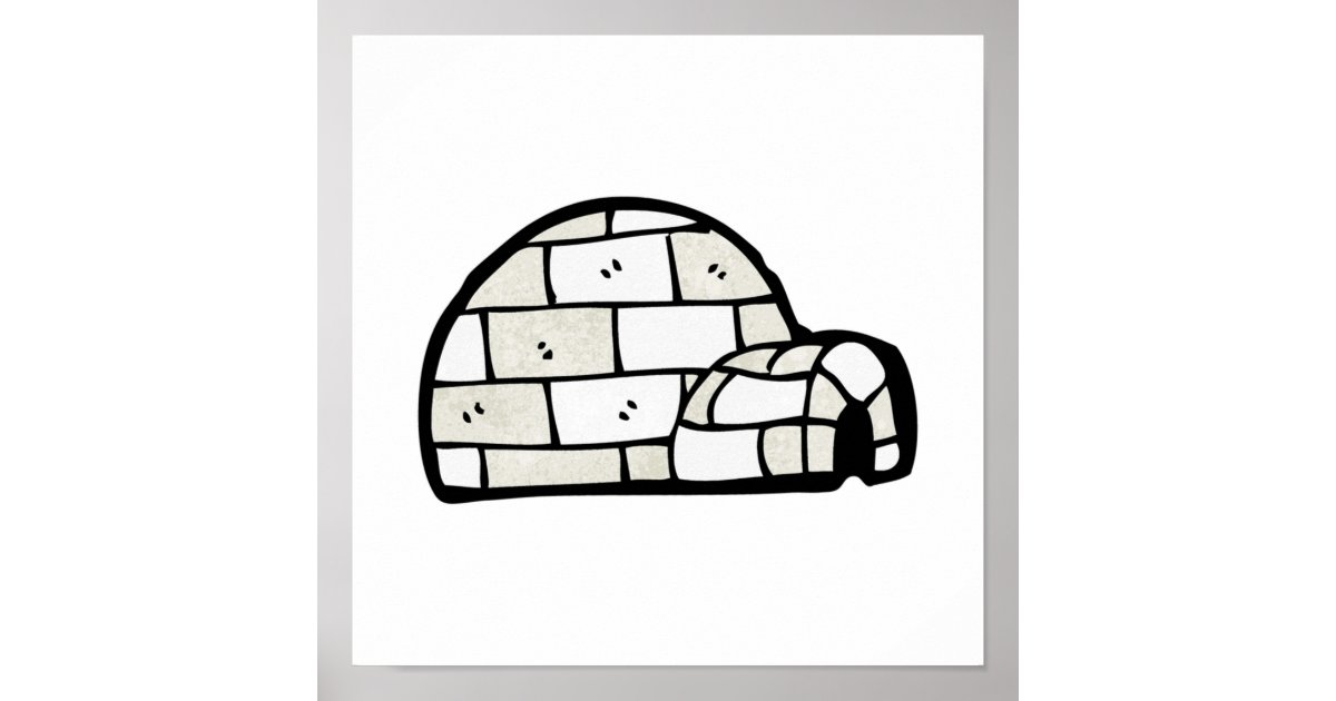 cartoon igloo poster | Zazzle
