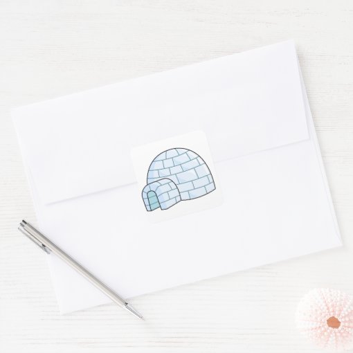 Cartoon Igloo Square Sticker | Zazzle