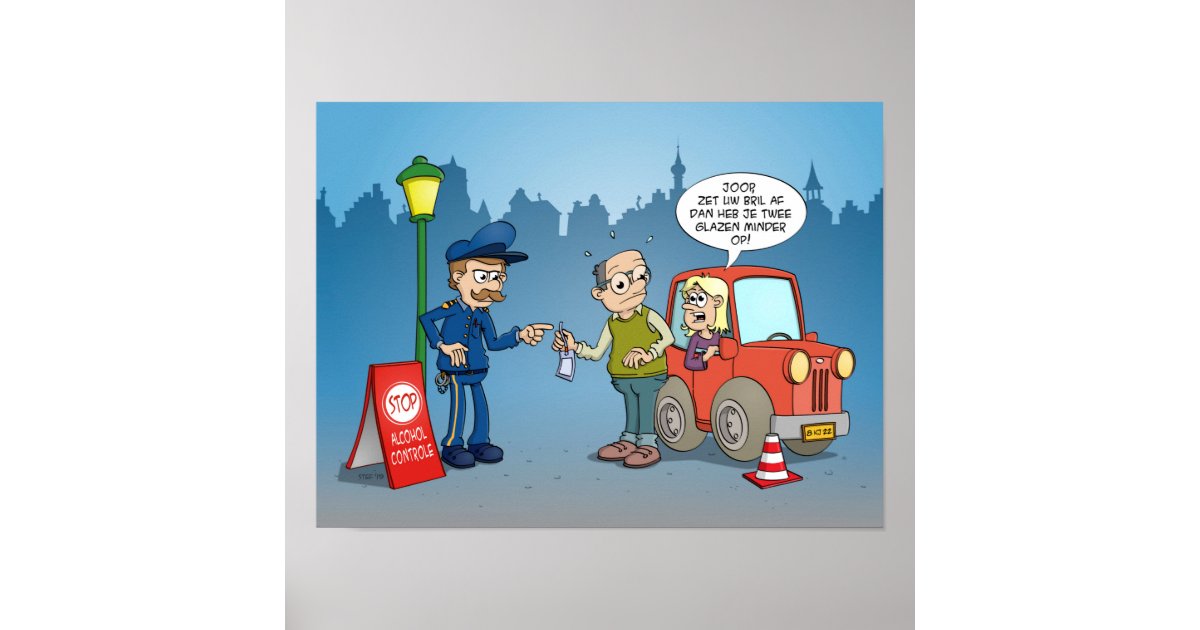 Cartoon; je bril afzetten poster | Zazzle