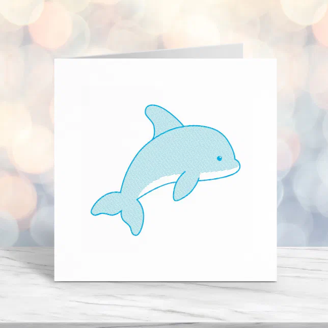 Cartoon Jumping Dolphin Self-inking Stamp | Zazzle