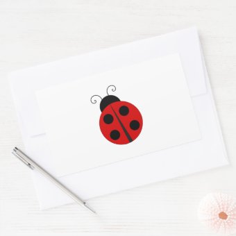 Cartoon Lady Bug Rectangular Sticker | Zazzle