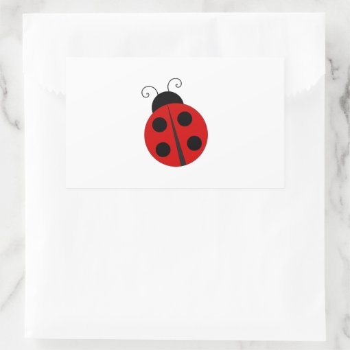 Cartoon Lady Bug Rectangular Sticker | Zazzle