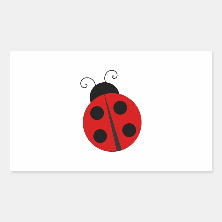 Cartoon Lady Bug Rectangular Sticker | Zazzle