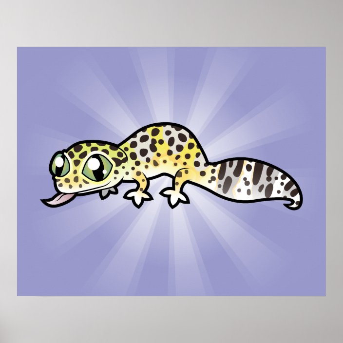 Cartoon Leopard Gecko Poster | Zazzle.com