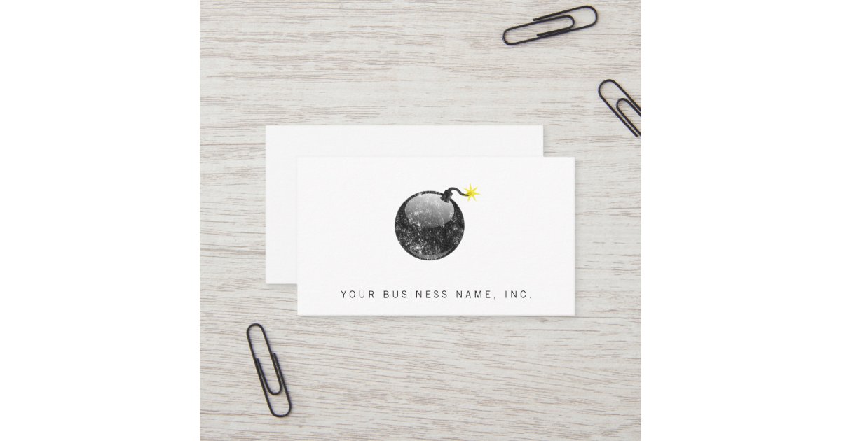 Cartoon Letterpress Style Bomb Business Card | Zazzle