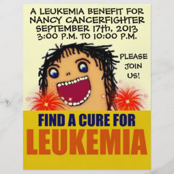 Cartoon Leukemia Cancer Benefit Flyer | Zazzle