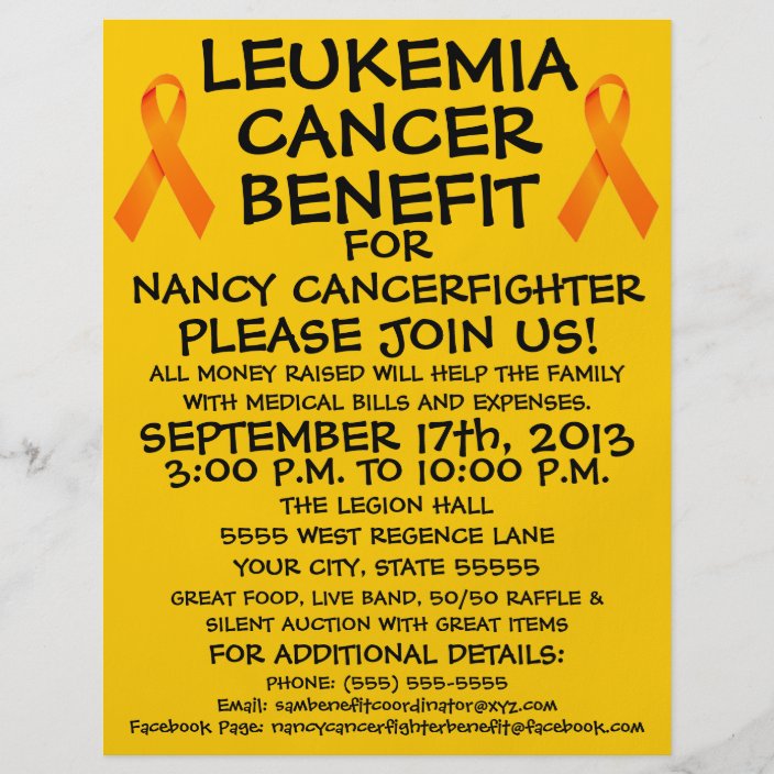 Cartoon Leukemia Cancer Benefit Flyer | Zazzle.com