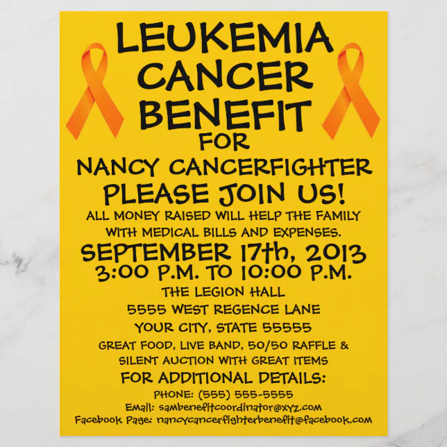 Cartoon Leukemia Cancer Benefit Flyer | Zazzle
